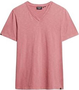 Superdry T-shirt pour homme en fil flammé avec col en V, Mesa Rosé Pink, XXL