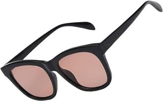 Generic Lunettes de Soleil &agrave; Monture Surdimensionn&eacute;e, Lentilles Noires et Orange, Protection des Yeux Rectangulaire Vintage pour Hommes et Femmes, Protection 