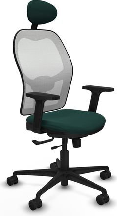 Piqueras y Crespo Gepolsterter Schreibtischstuhl mit 2D-Armen, h&ouml;henverstellbarer Lendenwirbelst&uuml;tze und festem Kopfteil, ausgestattet mit Syncro/Traslack und injiziert