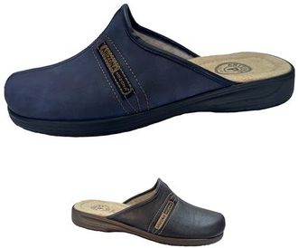 Generico Patrizia Azzi Chaussons dhiver pour homme classiques, 100 % fabriqué en Italie, semelle intérieure en cuir véritable 3805 3815, Bleu 3815, 43 EU