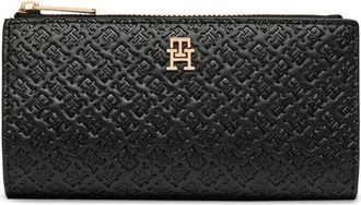 Tommy Hilfiger Geldb&ouml;rse Th Icon Long Bifold Mono AW0AW18989 Schwarz
