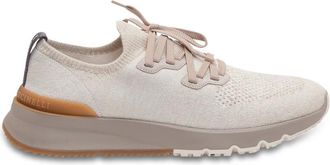 Brunello Cucinelli Homme, Chaussures, Beige, Taille: 43 EU Cotton Chin&eacute; Knit Runners