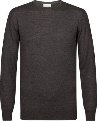 Profuomo Leichter Rundhalspullover aus maschinenwaschbarer Merinowolle in