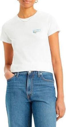 Levi's Femme The Perfect Tee T-Shirt, Waves Ashore BW Fill, XS