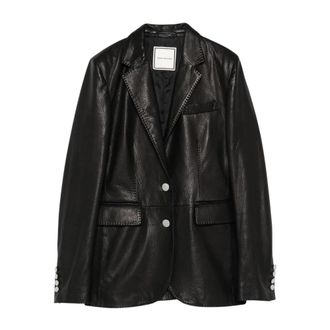 Tagliatore Faux Leather Single-Breasted Blazer - - Jackets - Damen - Schwarzk - L