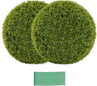 Giantex Lot de 2 boules d&eacute;coratives de plantes artificielles artificielles 39/50 cm avec feuilles simul&eacute;es r&eacute;sistantes au soleil pour balcon, patio, maison, m