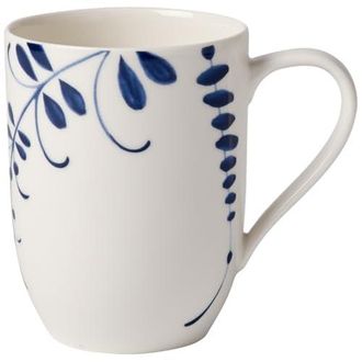 Villeroy & Boch Vieux Luxembourg Brindille Mug &agrave; caf&eacute;, 370 ml, Hauteur : 10,4 cm, Porcelaine Premium, Blanc/Bleu