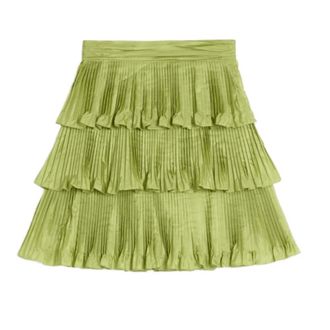 Valentino Gr&uuml;ner Taffeta Lettuce Hem Rock - - Skirts - Damen - Gr&uuml;n - S
