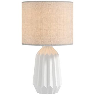 HOMCOM Tischlampe Tischleuchte, Nachttischlampe mit Leinenschirm, Wippschalter, Vintage Schreibtischlampe Leselampe f&uuml;r Schlafzimmer Wohnzimmer, E27 Fassung,