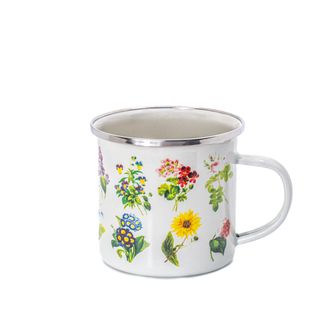 Sass & Belle Emaille-Tasse mit Vintage-Blumen