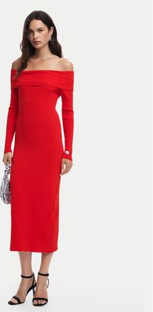 Desigual Strickkleid Milwaukee 24WWVF06 Rot Slim Fit