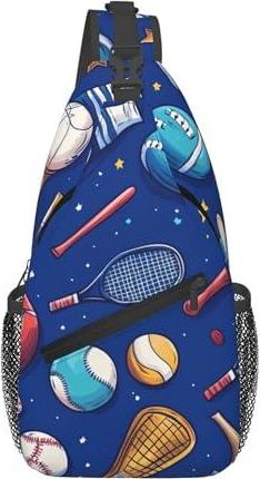 Generic Sacoche Homme Bandouliere Sport Ball Basketball Baseball R&eacute;glable Sling Bag L&eacute;ger Sling Sac &agrave; Dos pour Homme Cyclisme Camping