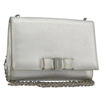 Ferragamo Pre-owned Leder Schultertasche - - Pre-owned - Damen - Grau - ONE SIZE