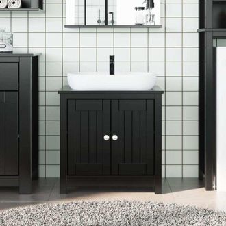 vidaXL Waschbeckenunterschrank berg Schwarz 60x34x59 cm Kiefernholz Vidaxl 62466