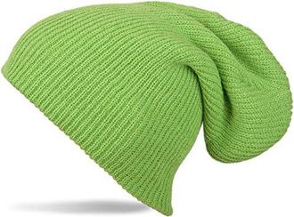 styleBREAKER Bonnet tricoté, Slouch, Bonnet tricoté trop Long, doublement tricoté, Chaud, Unisexe 04024004, Vert