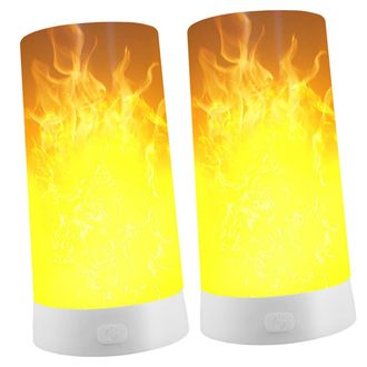 NUOBESTY 2st&uuml;cke Flammenlampe Led-lampen Wei&szlig; Mit Flackernder Flamme Effekt Praktische Tischlampen F&uuml;r Schmucklichter Und Szenenlayoutlichter Und Sicher F&uuml;r Ge