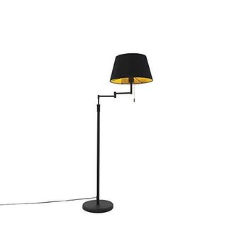 QAZQA ladas - Lampe sur pied bras articul&eacute; - 1 lumi&egrave;re - H 1500 mm - Noir - Moderne - &eacute;clairage int&eacute;rieur - Salon I Chambre
