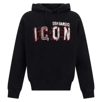 Dsquared2 Icon Scribble Logo Cool Fit Schwarzer Hoodie