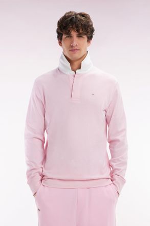 Eden Park Maillot &Agrave; Manches Longues En Coton Pima Rose Coupe Droite
