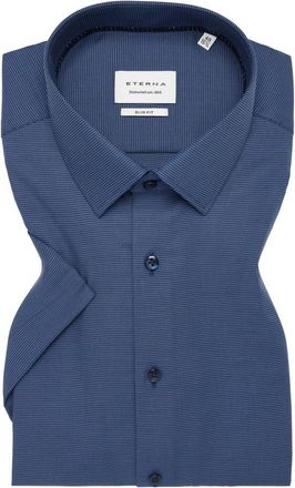 Eterna B&uuml;gelfreies Kurzarmhemd mit Kleinmuster, Slim Fit in