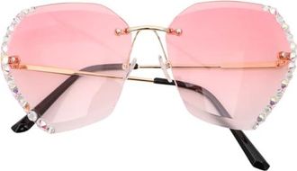 BESPORTBLE Lunettes de Soleil Femme sans Monture D&eacute;cor&eacute;es de Cristaux Accessoires Mode L&eacute;gers et Durables Protection Uv pour F&ecirc;tes et Usage Quotidien