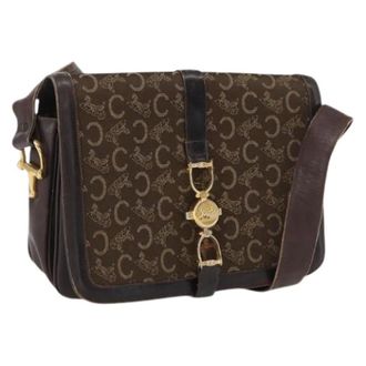Celine Sac bandouli&egrave;re en toile Pre-owned - Femme - Pre-owned - Brun - Taille: ONE Size