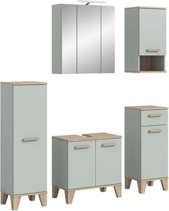 ebuy24 Star Badm&ouml;belset inkl. Beleuchtung 158 cm hellgr&uuml;n