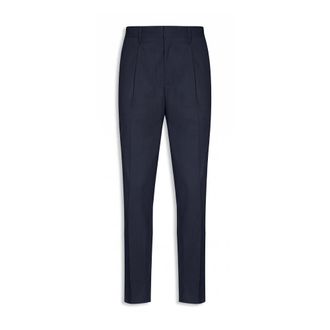 Lardini Homme, Pantalons, Bleu, Taille: 2XL Pantalon en coton avec passants de ceinture, pinces et fermeture dissimul&eacute;e &agrave; jambe droite