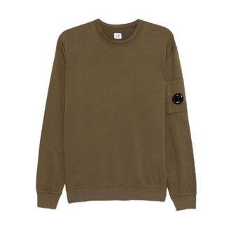 C.P. Company C.p. Company, Homme, Sweatshirts et sweats &agrave; capuche, Vert, Taille: 3XL Pull Col Rond Vert avec Poche pour Lentille Goggle