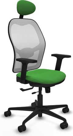 Piqueras y Crespo Moderner Drehstuhl mit 2D-Armen, h&ouml;henverstellbarer Lendenwirbelst&uuml;tze und festem Kopfteil, ausgestattet mit Syncro/Traslack und injiziertem Schaumsto