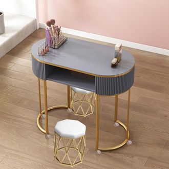 Generic Manicure Table Station Wooden Nail Tech with Drawers Shelves and Locking Castors for Beauty Salon Spa Professional Modern Artist Hand Nail Desk Workwi