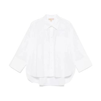 Michael Kors Wei&szlig;es Langarm-Casual-Hemd - - Blouses & Shirts - Damen - Wei&szlig; - L