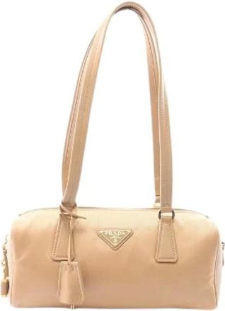 Prada Sac 2 anses Pre-owned Re-Nylon - Femme - Pre-owned - Beige - Taille: ONE Size