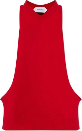 Versace Femme, Tops, Rouge, Taille: 38 FR D&eacute;bardeur en maille coton-cachemire