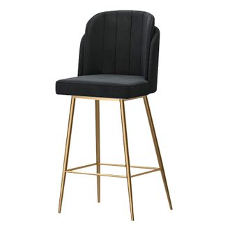 Generic 65 cm hohe Barhocker, Moderne Barhocker in Tresenh&ouml;he mit R&uuml;cken- und Fu&szlig;st&uuml;tze, K&uuml;chenstuhl mit Metallgestell