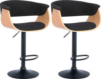 Clp 2er Set Barhocker Vestal Stoff Oder Kunstleder I Thekenhocker Höhenverstellbar I Barstuhl Mit Fußstütze I Tresenhocker 360° Drehbar, Farbe:Natur/schwa