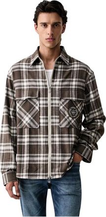 A|X Armani Exchange Chemise en flanelle &agrave; carreaux - Homme - Chemises - Brun - Taille: XL