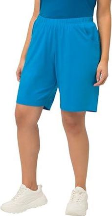 Ulla Popken Short en Jersey, Poches, Taille élastique 818396 Pantalon, Bleu, 40W x 32L Femme