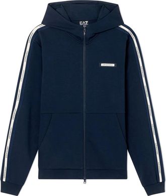 Emporio Armani Emporio Armani Ea7, Homme, Sweatshirts et sweats &agrave; capuche, Bleu, Taille: XL Logo Series Interlock Hooded SweaT-shirt
