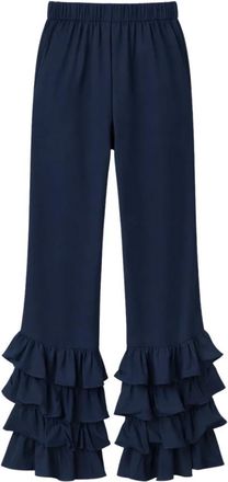 Nouvelle/Silk95Five Femme, Pantalons, Bleu, Taille: 42 FR Frillinavy Cropped Pantalons