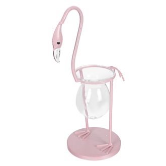 Amosfun Glas Eisen Vase Flamingo Design Dekorative Pflanzenvase f&uuml;r Efeututen und Home Office Originelle Handwerksdekoration