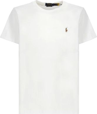 Ralph Lauren Homme, Tops, Blanc, Taille: M T-shirt en coton doux coupe ajust&eacute;e personnalis&eacute;e