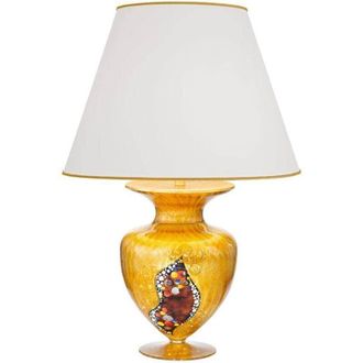 Kolarz Anfora - Designer Fabric Tapered Shade Tischleuchte Gold, 1x E27 - Kolarz