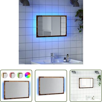 vidaXL LED-Spiegel - Badspiegel mit LED-Leuchten Altholz-Optik 60x8,5x38 cm