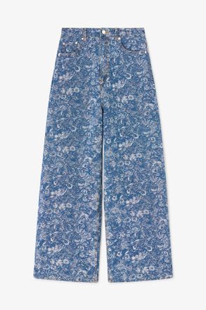 Ganni blau Blaue Gobelin-Baggy-Jeans Bio-Baumwolle - Gr&ouml;&szlig;e 24