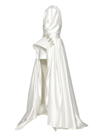 Ana Radu Gewickeltes Satinkleid - Weiß