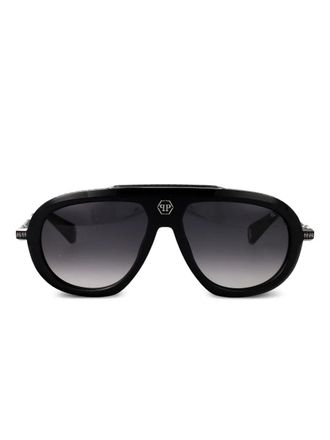 Philipp Plein Eyewear Sonnenbrille mit Shield-Gestell - Schwarz