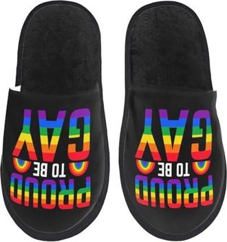 Generic Confortable Pantoufles Femmes Fier d&ecirc;tre gay Accueil Slippers Respirant Chaussons Femme pour Adulte Ext&eacute;rieur Int&eacute;rieur L