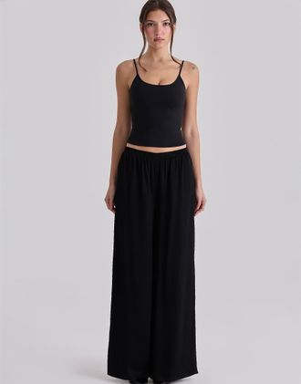 House of CB Alexa - Pantalon large - Noir