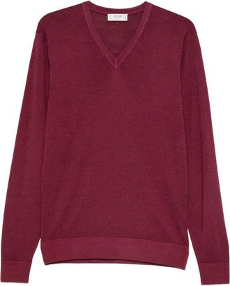 Ferrante pull à col v - Rouge